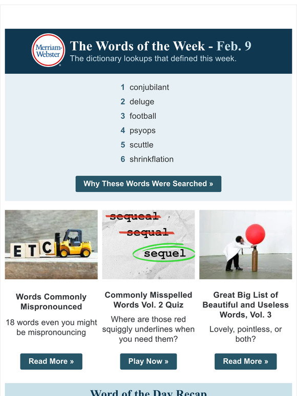 Spell It!: Words of the Week: conjubilant, deluge, and more | Milled