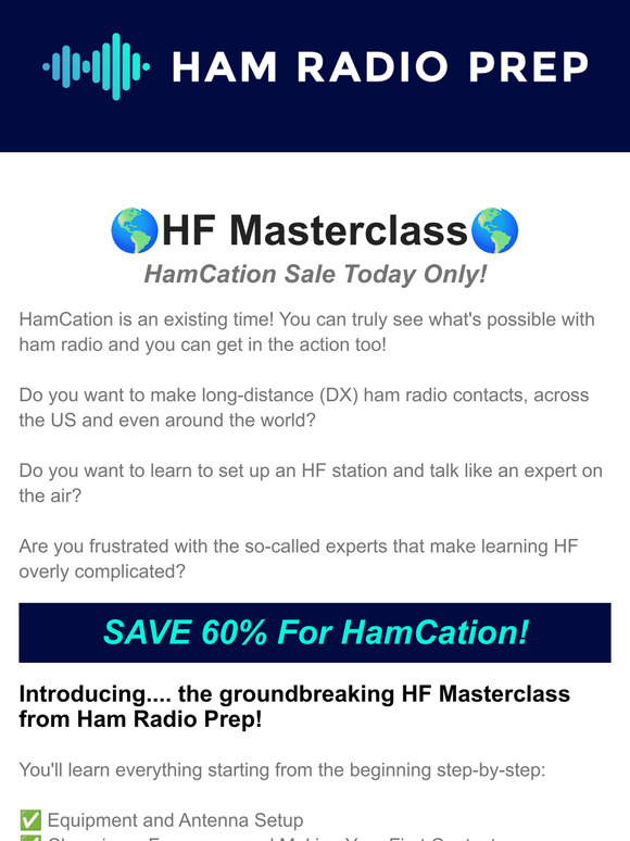 Ham Radio Prep: Get the HF Masterclass! HamCation SALE! ⌛ | Milled
