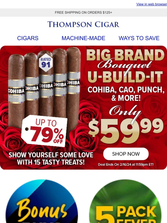 Thompson Cigar: Build Your Own 15-Cigar Bouquet | Milled