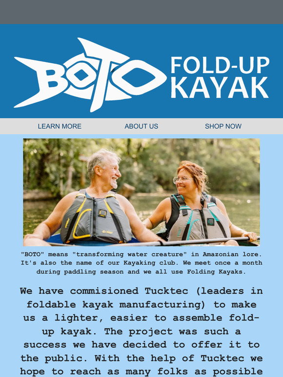 Tucktec: Tucktec helps LAUNCH the BOTO Kayak - a 10 pound foldable ...