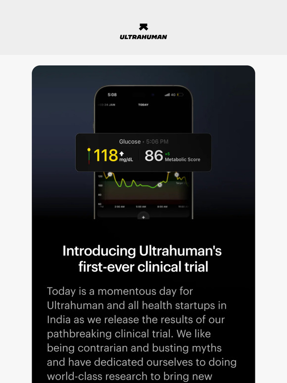 Ultrahuman: Introducing Ultrahuman's first-ever clinical trial | Milled