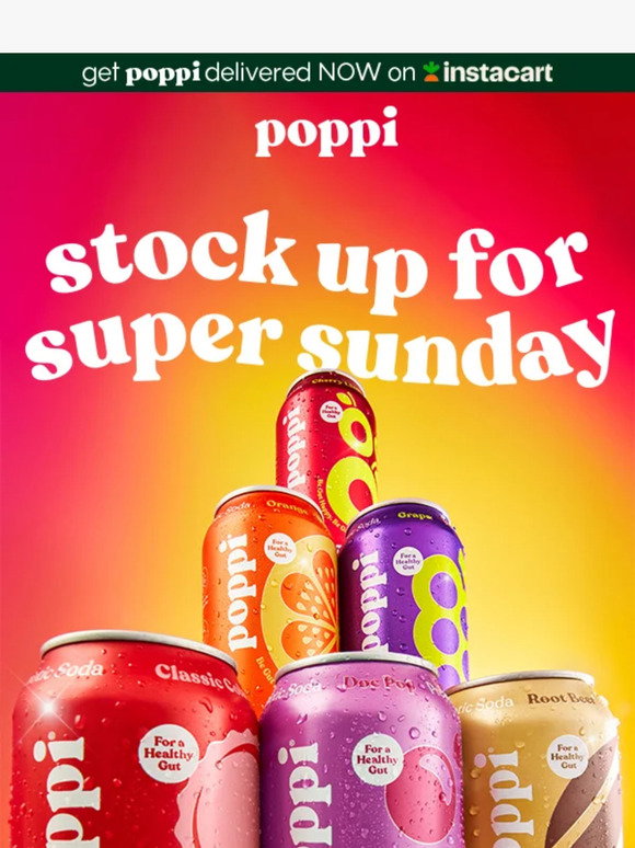 Poppi: get poppi delivered in time for the big game 🏈🏈🏈 | Milled