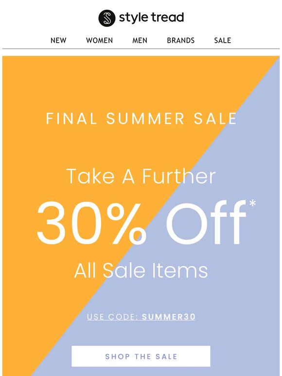 Styletread: Take A Further 30% Off All Sale Items* | Milled