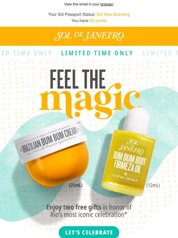 Sol de Janeiro: FREE gifts for Carnaval 🥳 ☀️ | Milled