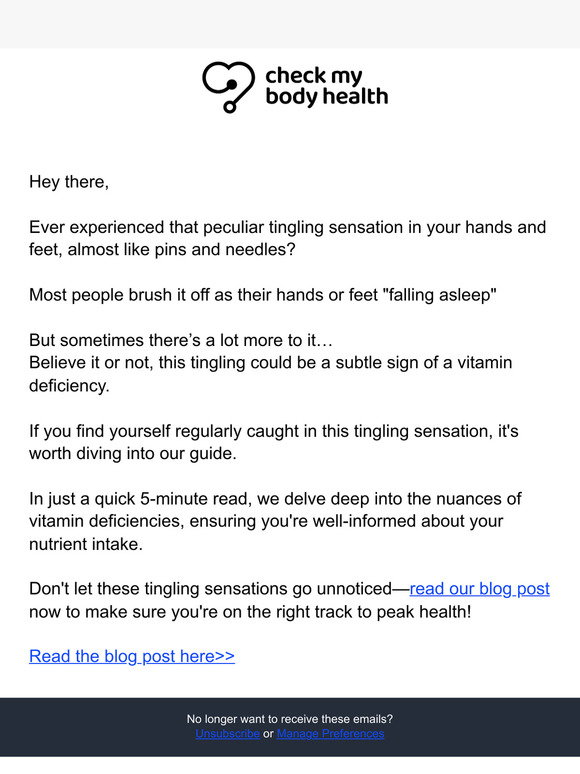 Check My Body Health: Why the “tingling” sensation is a sign of vitamin ...
