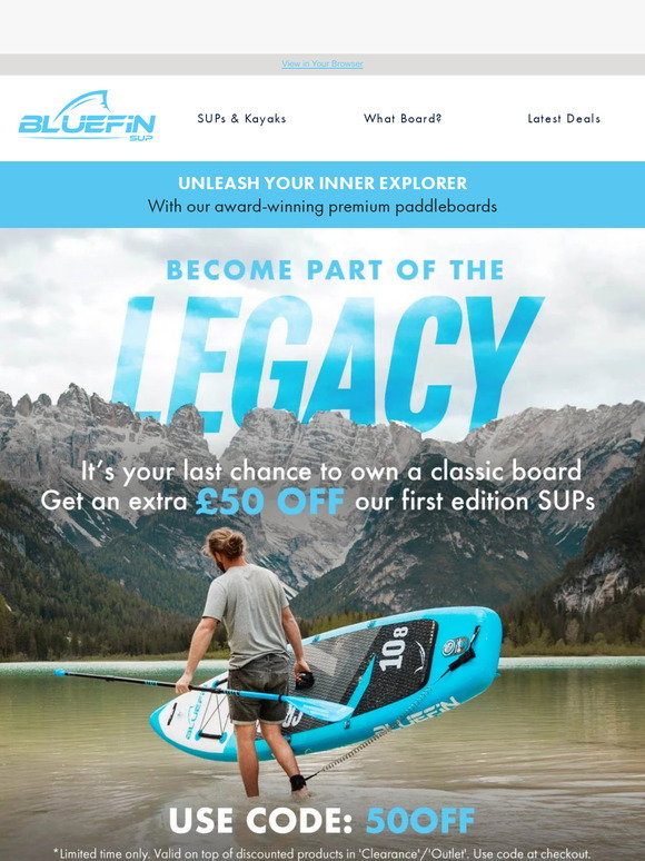 Bluefin SUP: Our past SUP models with additional £50 Off 🚨 | Milled