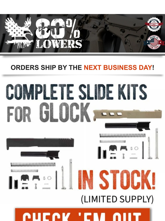 80% Lowers: ⓃⒺⓌ COMPLETE SLIDE KITS FOR GLOCK | Milled