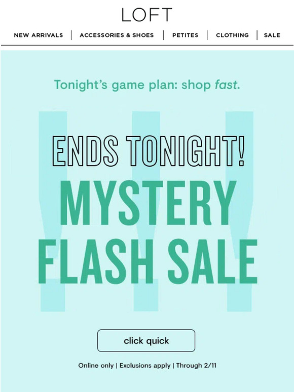 Loft: Mystery FLASH SALE. What will you win? | Milled