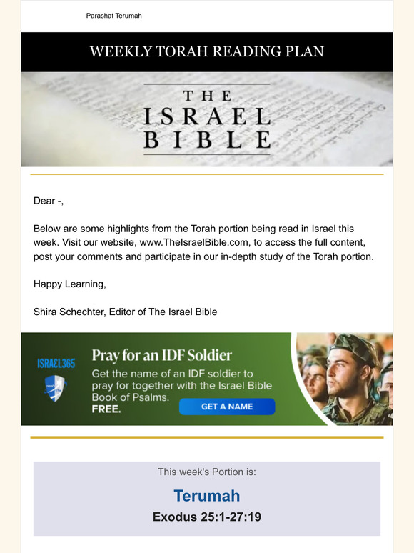 Israel365: The Portion of Terumah | Milled