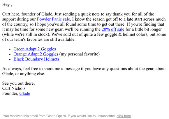 Glade: check out our team's favorite gear | Milled