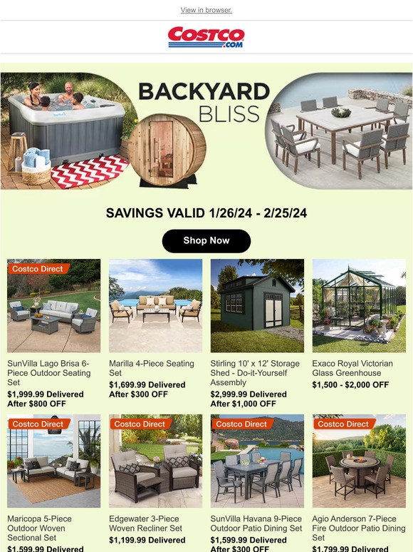 Costco: Build Your Backyard Bliss - Shop Seating, Sheds, Landscape ...