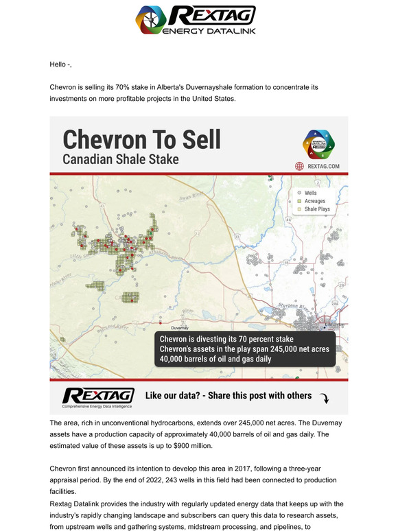Hart Energy: Chevron to Sell Stake in Canada’s Duvernay Shale | Milled