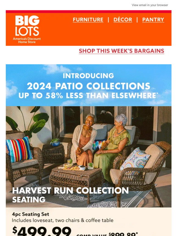 Big Lots: 2024 patio styles at throwback prices 🙌 | Milled