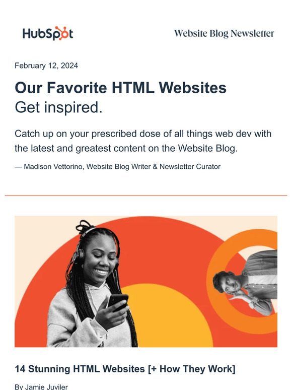 HubSpot: Our Favorite HTML Websites | Milled