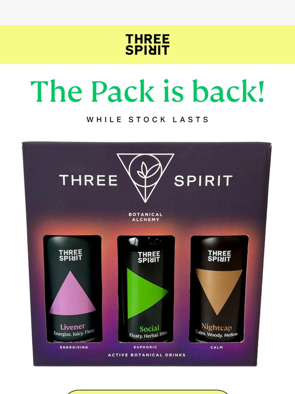 Three Spirit: 🎇 THE PACK IS BACK! 🎇 | Milled