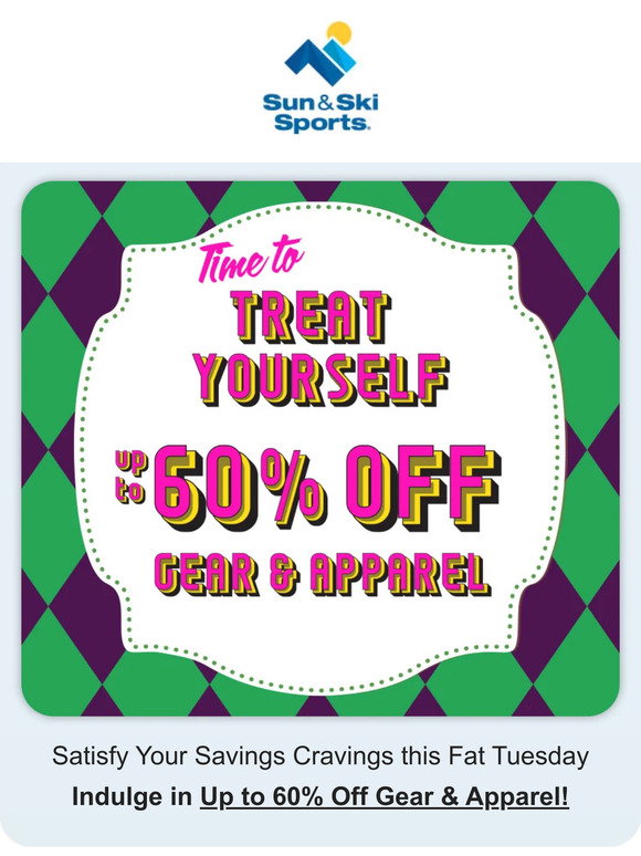 Sun & Ski Sports: Fat Tuesday Feasts of Savings: Up to 60% Off 🎭 | Milled