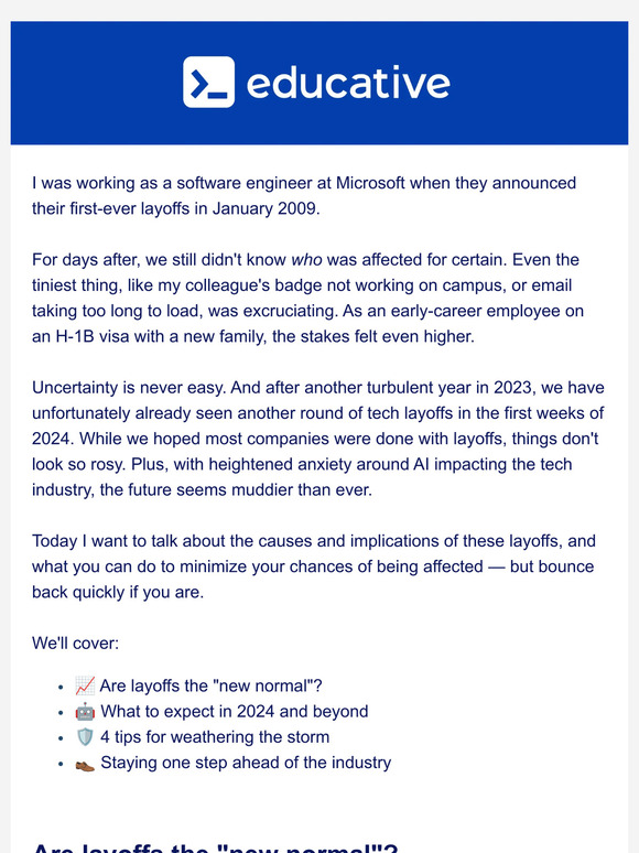 Educative: The truth behind 2024 layoffs: 4 tips to stay ahead | Milled