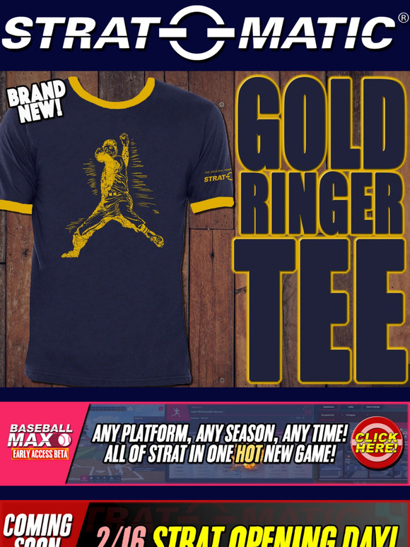 Strat-O-Matic: Go For Gold In Our New Ringer Tee! | Milled