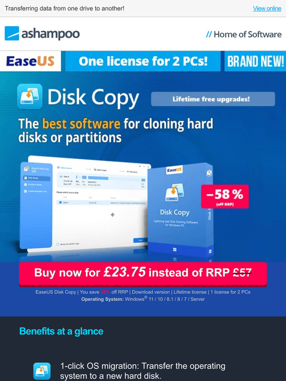 Ashampoo: The best software for cloning hard disks or partitions | Milled