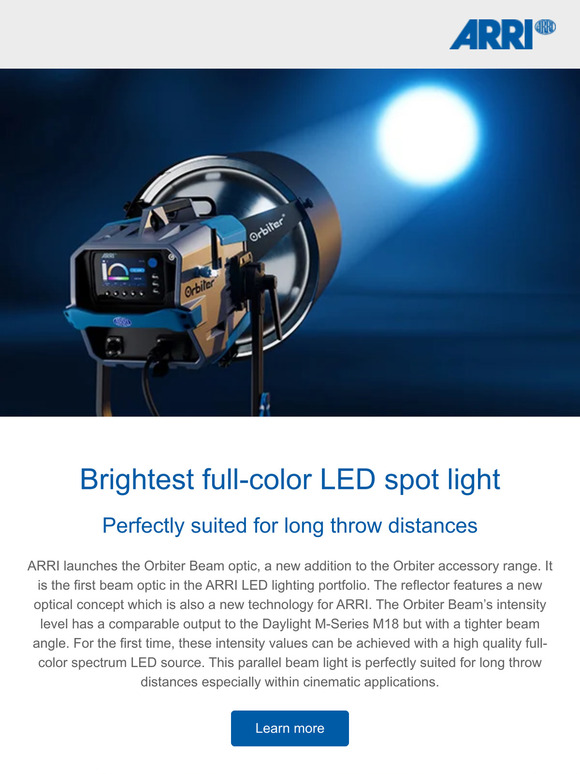 ARRI: Orbiter Beam - brightest full-color LED spot light | Milled