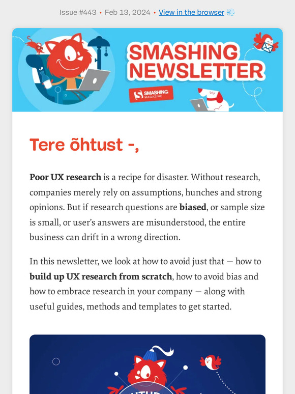 Smashing Magazine: #443: UX Research | Milled