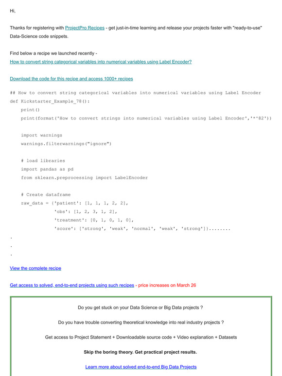 ProjectPro: 🌟Machine Learning code example - 19: How to convert string ... ProjectPro: 🌟Machine Learning code example - 19: How to convert string ...