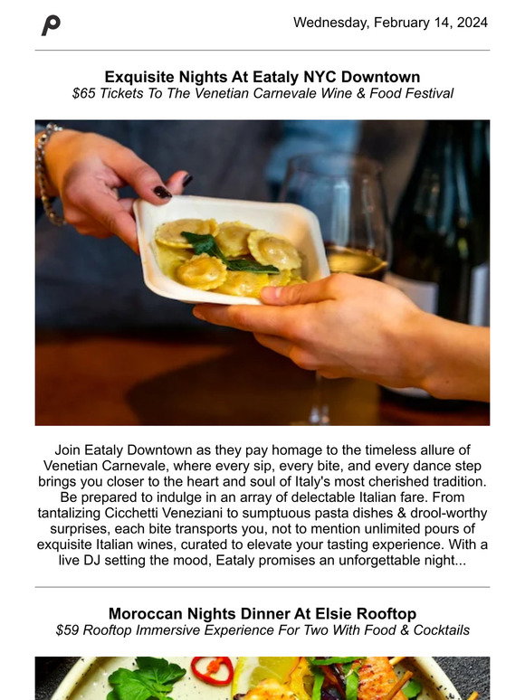 Pulsd: Eataly Festa, Rooftop Cocktail Extravaganza, Moroccan Nights ...