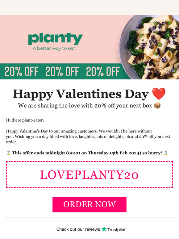 Planty UK: Spread the love with 20% off on Valentines Day 💌 | Milled