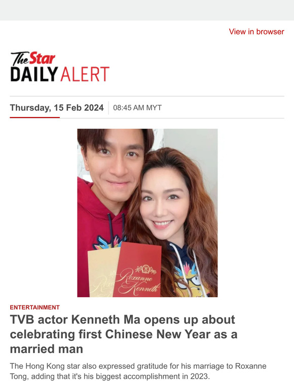 The Star: TVB actor Kenneth Ma opens up about celebrating first Chinese ...