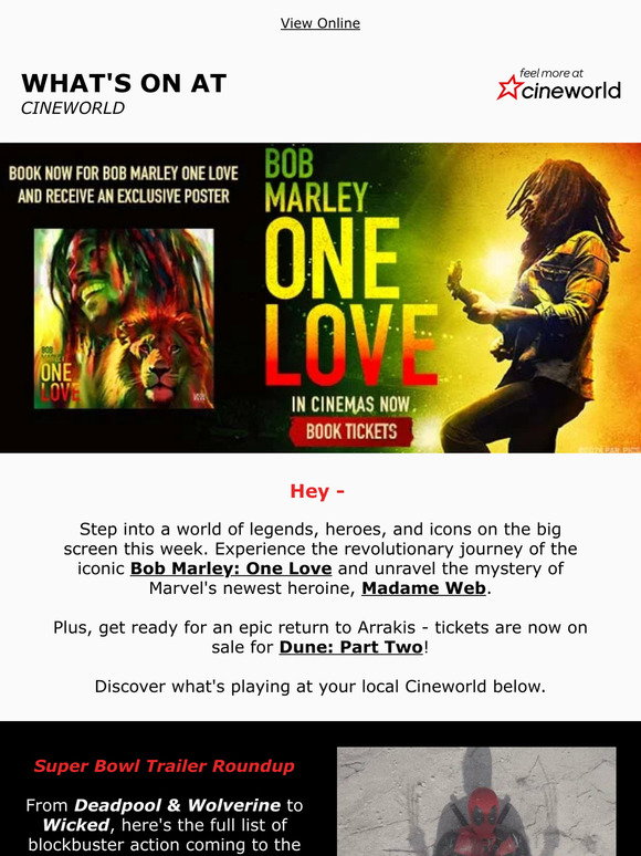 Cineworld: One Love. Two Icons 🎶 🕸 | Milled
