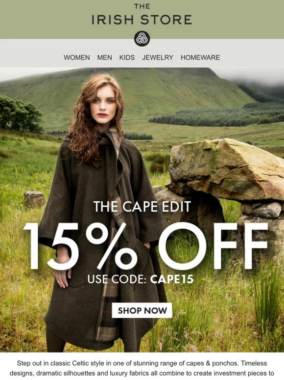 The Irish Store: Withstands time & weather. The elegant walking cape ...