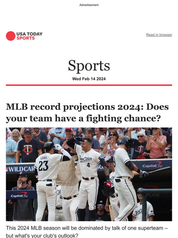 USA TODAY: MLB record projections: Your team's chances for 2024 | Milled