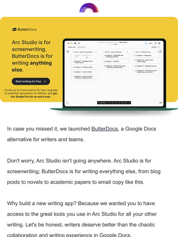 Arc Studio: ButterDocs is now available for free + get Arc Studio Pro for free | Milled