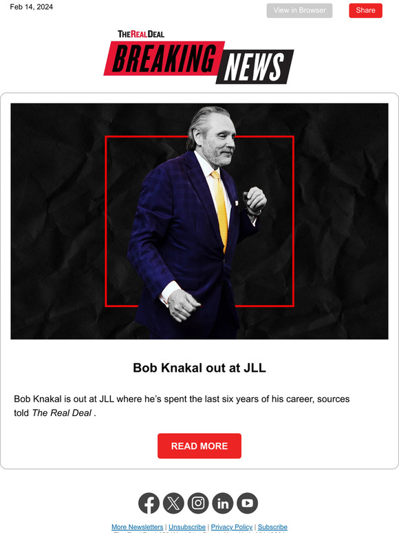 The Real Deal: BREAKING: Bob Knakal out at JLL | Milled