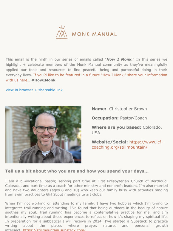 Monk Manual: How I Monk #9 - Christopher's Story | Milled
