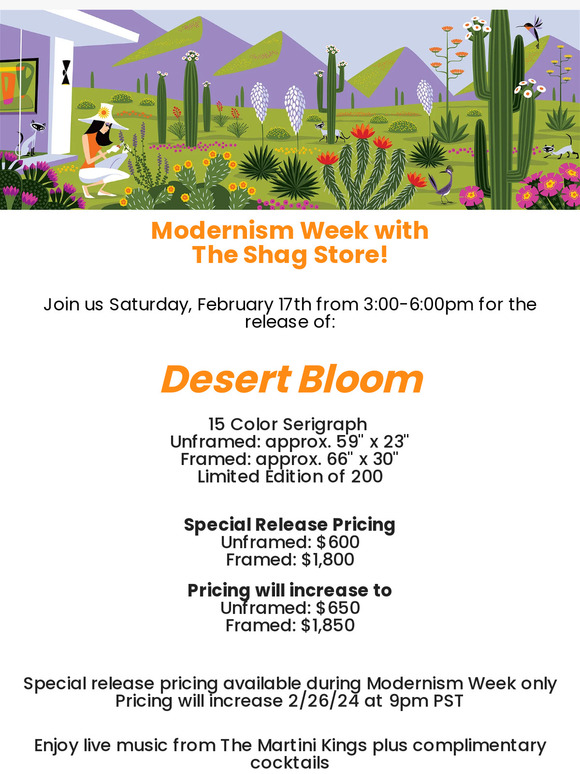 Shag Store: Modernism Week at The Shag Store Brings You "Desert Bloom ...