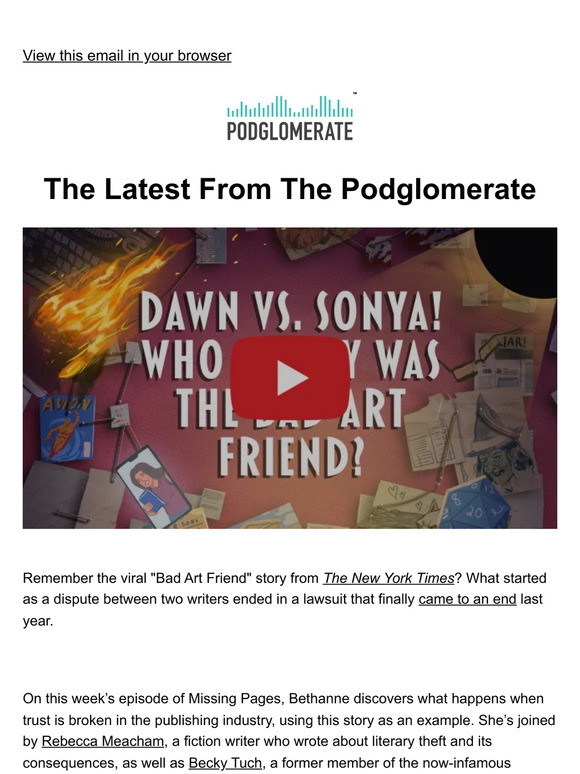 Podglomerate: ️ Bad Art Friend, Good AI Boyfriends, and More 🤖 | Milled