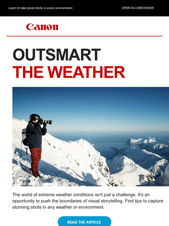Canon: Photography tips for extreme weather shots | Milled