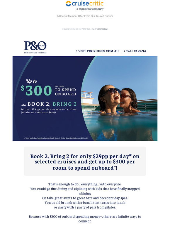 Cruise Critic: P&O Cruises - Book 2, Bring 2 for $29 per person, per ...