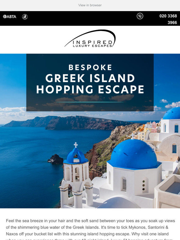 Inspired Luxury Escapes: Our Exclusive bespoke Greece island hopping escape 🏝💎 | Milled