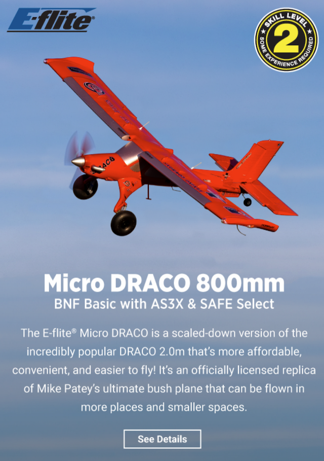 Tower Hobbies: Check Out The New E-flite Micro DRACO 800mm BNF Basic ...
