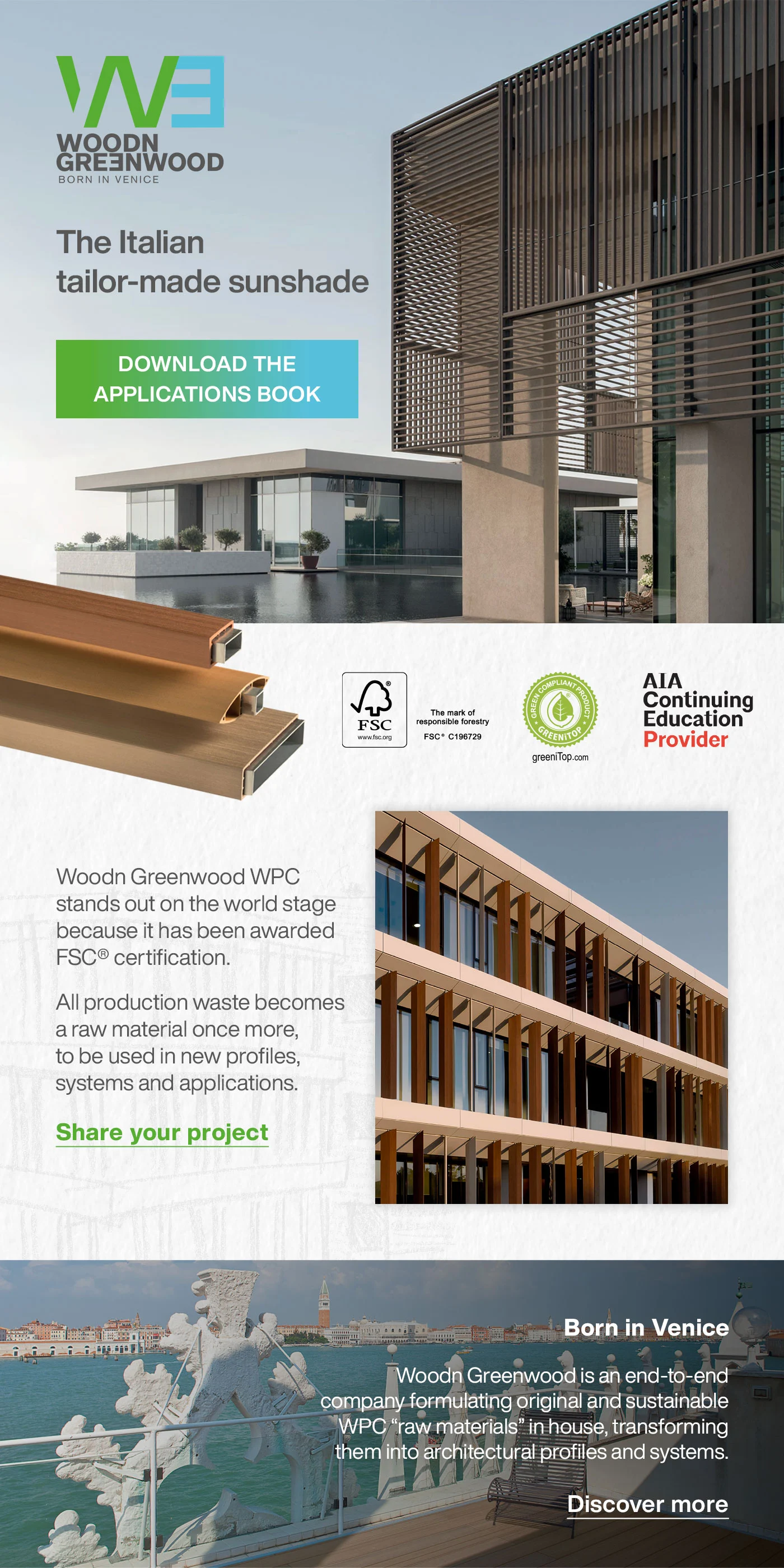 Archiproducts: Tailor-made sunshades in composite wood Made in Italy by Woodn Greenwood | Milled