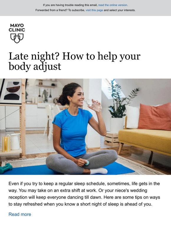 Mayo Clinic: Late night? How to help your body adjust | Milled