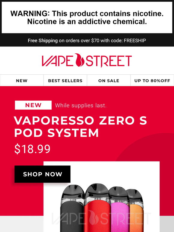 Vape Street: Vaporesso Zero S Pod System has arrived! | Milled