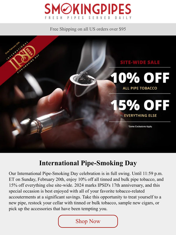 Smokingpipes: Celebrate International Pipe-Smoking Day | Milled