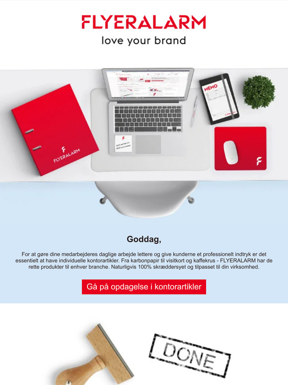 FLYERALARM: Dit logo på stempler, brevpapir, highlightere og meget mere ...