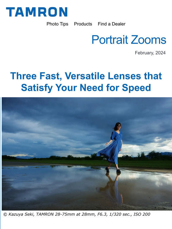 Tamron: TAMRON's Fast Zoom Lenses for Portraits | Milled