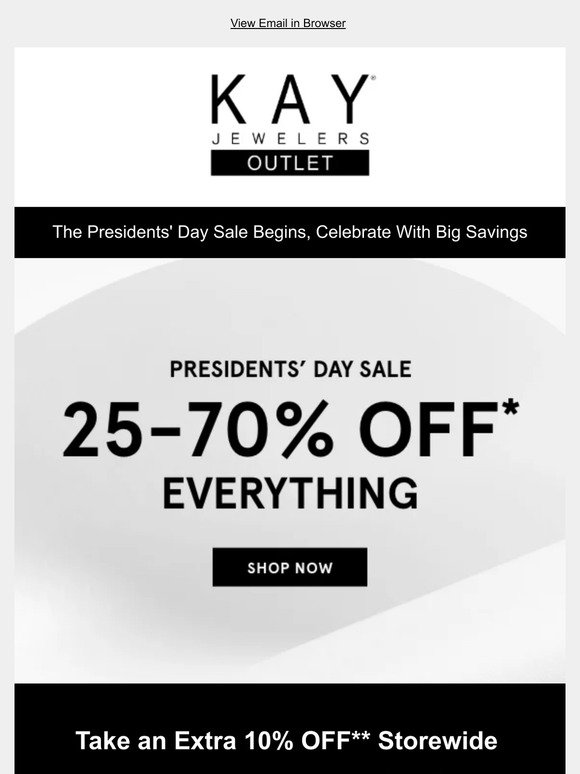 Kay Jewelers: 25-70% OFF Everything Starts TODAY! | Milled