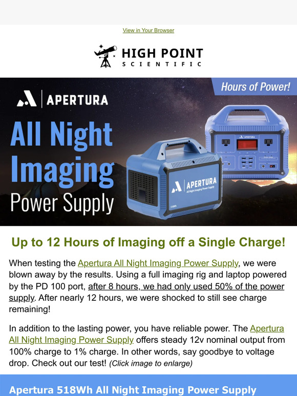 High Point Scientific: Battery Designed For Astrophotography Rigs - Up ...