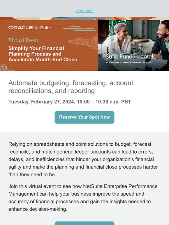 NetSuite: Virtual Event: Simplify Your Financial Planning Process and ...